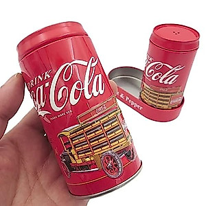 The Tin Box Company Coca Cola Salt and Pepper Set with Holder, Red (776817-12)