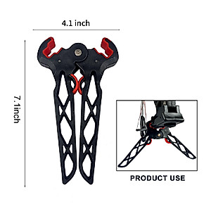 - QI HUO JU - Archery Bow Stand Folding Compound Bow Jack Stands Bow Limbs Clamp Kickstand Ground Holder for Outdoor Hunting Shooting Accessories (Standard)