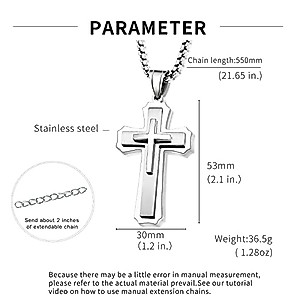 𝟮𝟬𝟮𝟯 𝐔𝐩𝐠𝐫𝐚𝐝𝐞𝐝 Cross necklace for men Christian gifts for women,silver necklaces for teen girls chain mens religious essentials fear of god jewelry men's stainless steel faith boys pendant cadenas para hombres