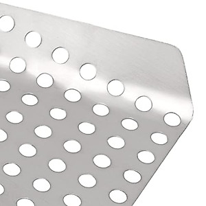 Chip Scoop, Popcorn Scoop Ergonomic Single Handle Stainless Steel Fries Scooper with Holes for Movie Theater Shop