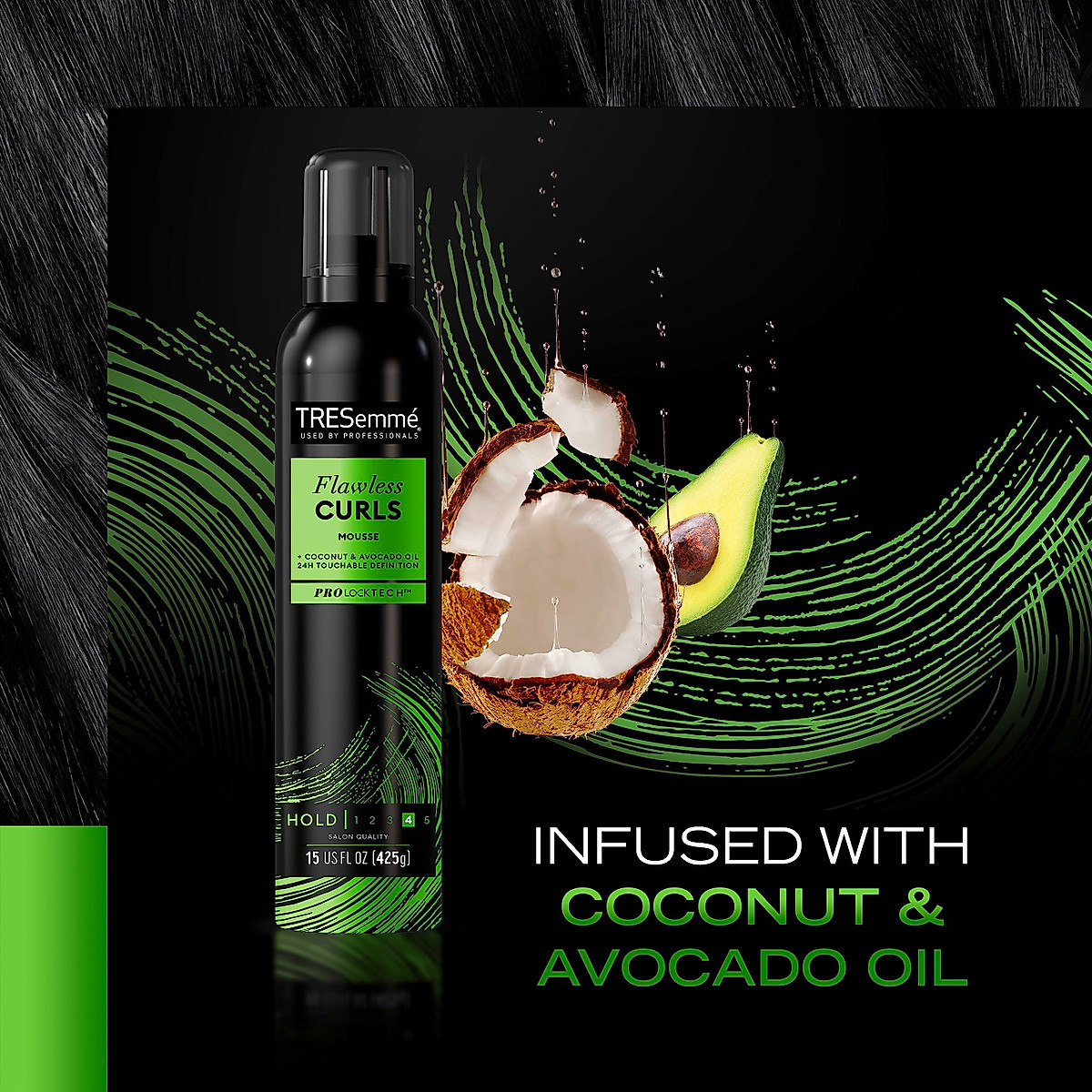 TRESemmé Hair Mousse 2-Pack + Keratin Repair Hair Mask – Flawless Curls Alcohol-Free, Anti-Frizz Hair Products with Heat Protection (3 Piece Set)