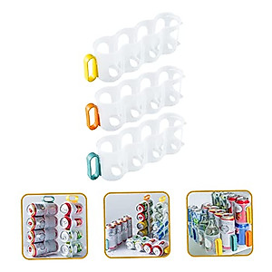 Baluue 6 Pcs Cans Organizer Dispensador De Cerveza Stackable Storage Box Fridge Organizer Cans Freezer Drink Organizer Beverage Bins Fridge Organizer Drinks Fridge Soda Can Dispenser Beer