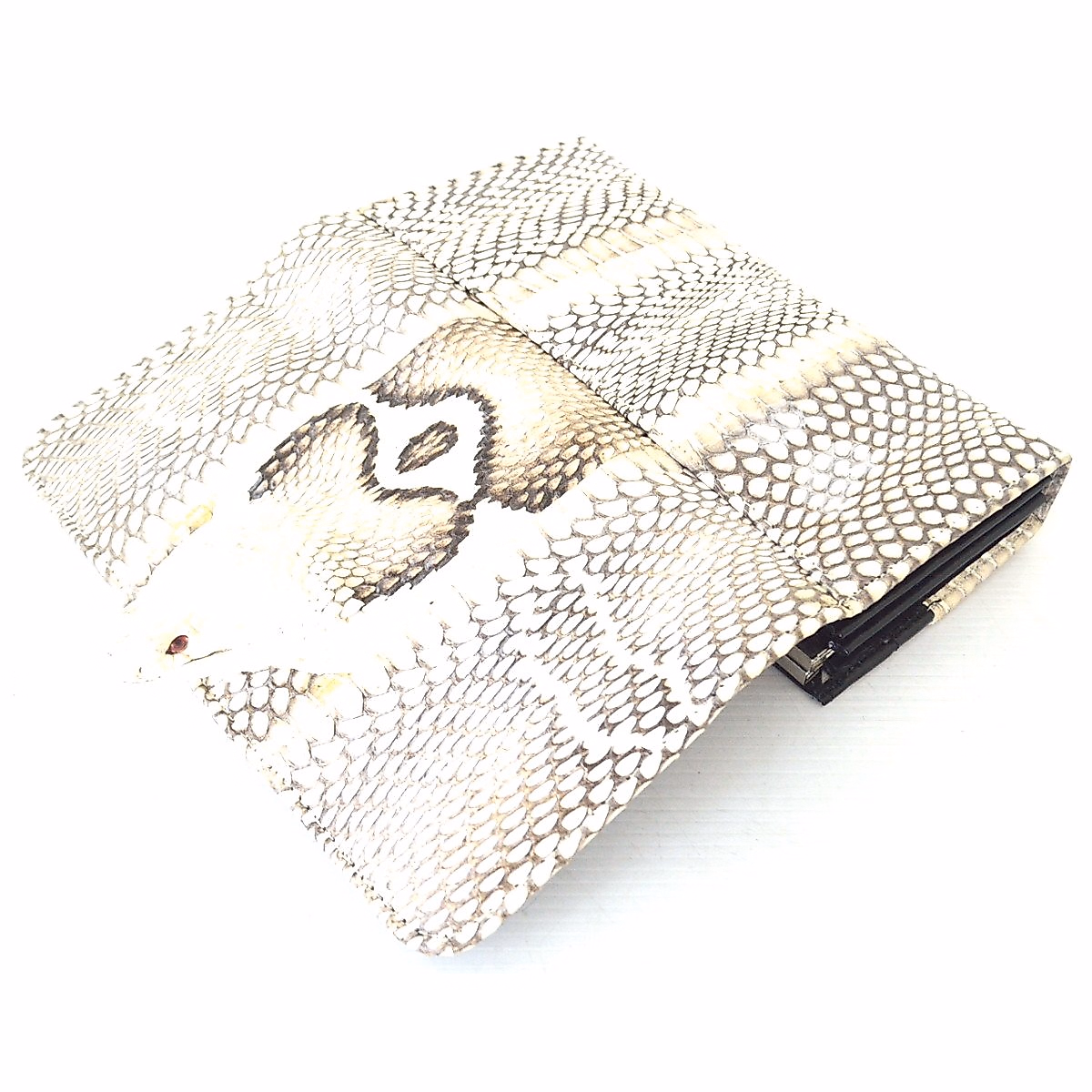 Authentic Snake Skin Women's Long Bifold Cobra Snake W/Head Purse Wallet