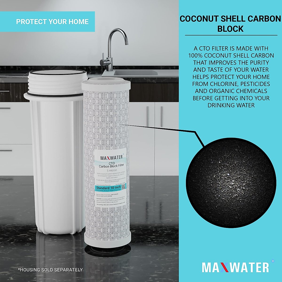 Max Water Set of 5 Filters Fits GE GXRV10AB01, FX12P FX12M, GXRM10G, GXRM10RBL RO Pre & Post Filter 50 GPD Membrane Filter, Reverse Osmosis Water Filter Combo Pack