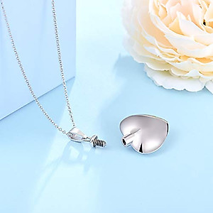 BEILIN Memorial Gift Love Heart Cremation Jewelry 925 Sterling Silver Keepsake Ash Forever in My Heart Urn Pendant Necklace for Ashes