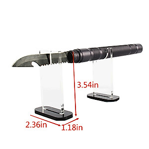 LITAITAI 4Pcs Knife Display Stand ,Acrylic Knife Holder Collector ,Knives Extendable blade holder, Single Knife Holder for Home Decor (clear bottom)