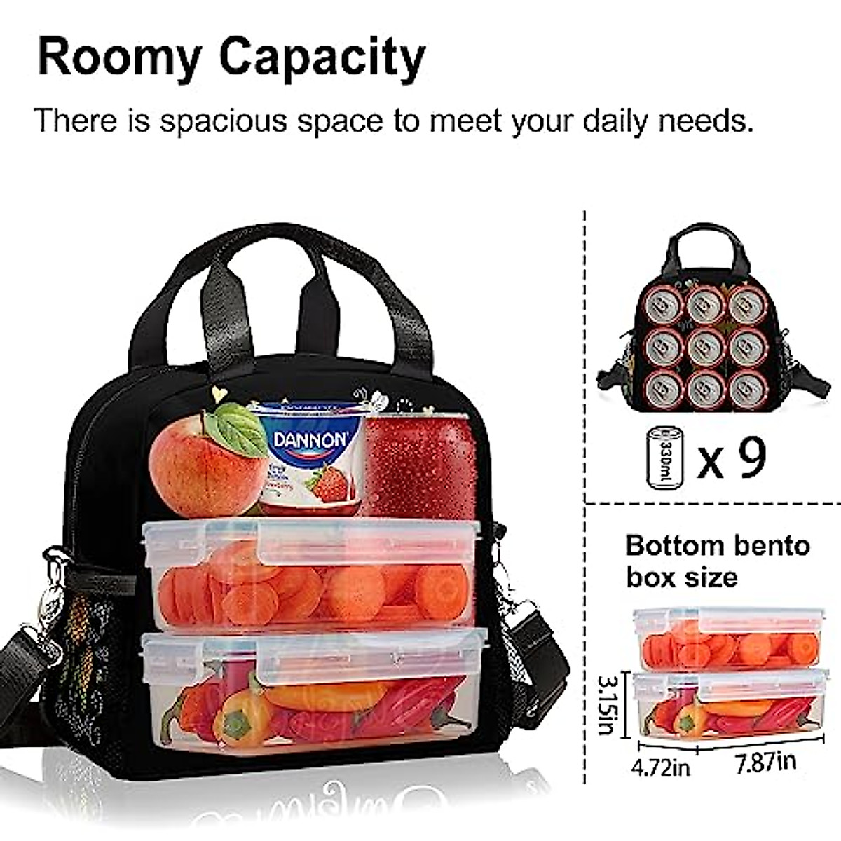 Rcekvoh Sunflower Insulated Lunch Bag Girls You are My Sunshine Gifts Thermal Lunch Box for Women Portable Lunch Tote Bag for School Work with Adjustable Shoulder Strap