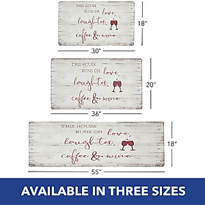 SoHome Cozy Living Anti-Fatigue Kitchen Mat for Floor, Cushioned Kitchen Runner Rug, Non Slip, Easy Wipe Clean, 1/2 Inch Thick Kitchen Mats, 17.5" x 55" Red Wine