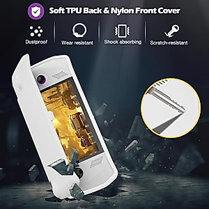 ProCase Upgraded Flip Case for ASUS ROG Ally Gaming Handheld 7 inch 2023, Protective Cover with Magnetic Removable Front Cover, Rog Ally Accessories Non-Slip Full Protection Grip Case -White