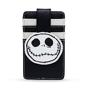 Disney Wallet, Character Wallet ID Card Holder, The Nightmare Before Christmas Jack Smiling Expression Black, Vegan Leather