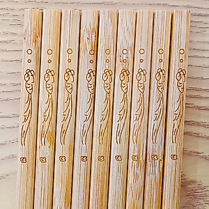 10 Pairs/Set Reusable Bamboo Chopsticks For Japanese Sushi Food Non-Slip Tableware Chopstick Bamboo Natural Wooden Chop Sticks Lightweight Dishwasher Safe Reusable Chopsticks(Natural B)
