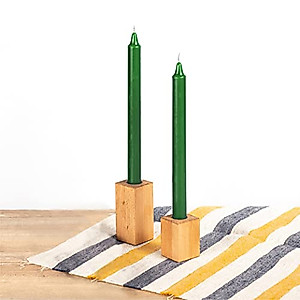 CANDWAX Green Taper Candles Pack of 4 - Straight Candles 12 inch Ideal as Unscented Candles, Dinner Candles and Table Candles - Slow Burning Candles Dripless - Smokeless Long Candlesticks