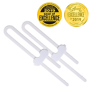 Dreambaby Slimline Slide Lock for Baby Proofing - Child Safety Cupboard Handle Locks - Suitable for Thinner Handles & Knobs - White - 2 Pack