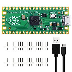 GeeekPi Raspberry Pi Pico Kit Flexible Microcontroller Mini Development Board,Based on The Raspberry Pi RP2040,Dual-Core ARM Cortex M0+ Processor,Running up to 133 MHz, Support C/C++ / Python