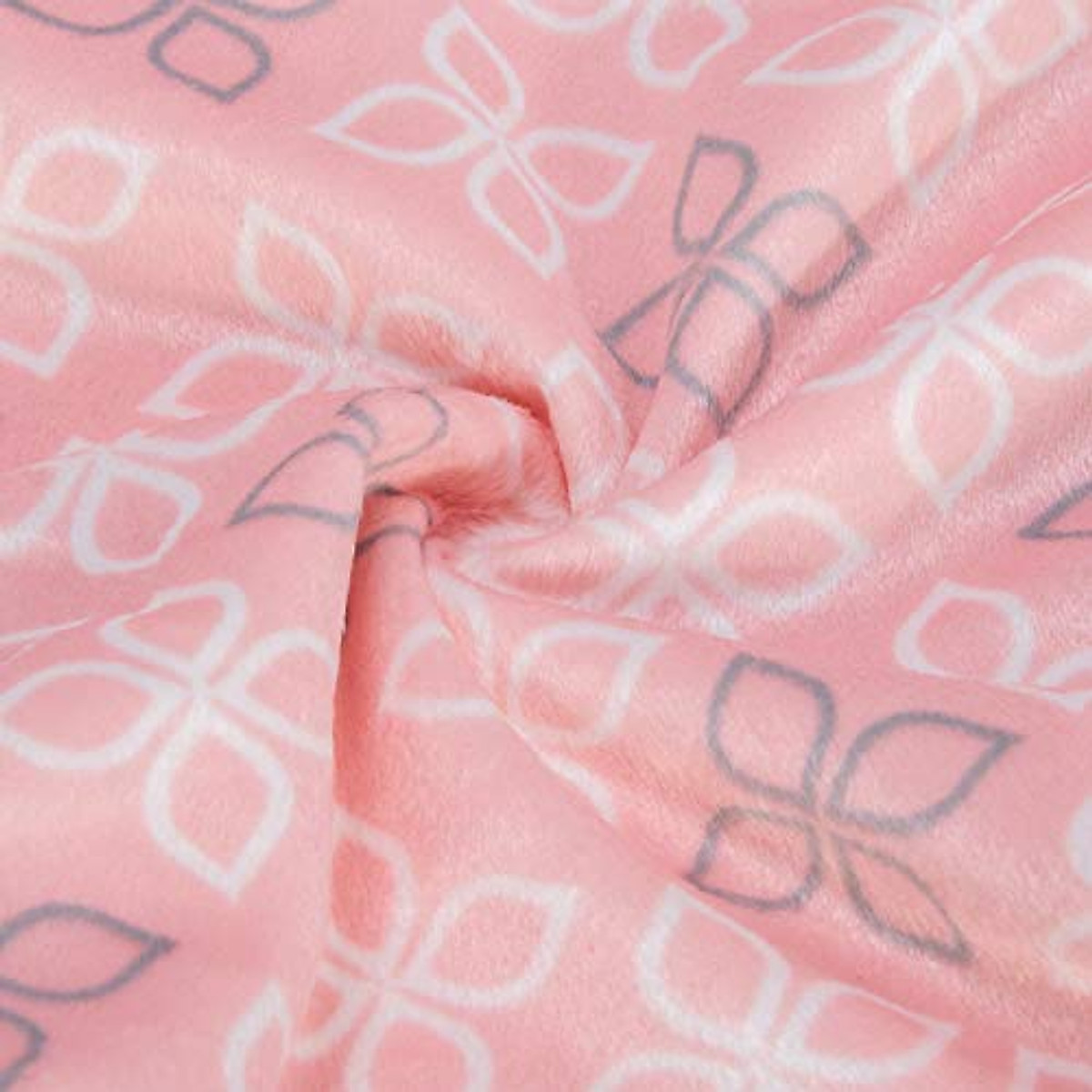 WONDER MIRACLE Fluffy Swaddle Blanket for Newborn Baby Girl or boy, Soft Thick Cozy Warm Coral Fleece Fuzzy Sleeping Bag for Crib, Stroller, Travel, Outdoor (Pink Lucky Clover)