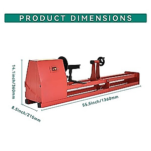 YITAHOME Wood Lathe 750W 14" x 40", Power Wood Turning Lathe Adjustable 4 Speed 1100/1600/2300/3400RPM, Update Mini Lathe with 3 Chisels + 4 Wrenches + 1 Manual, Useful Bench Lathe Machine Tools