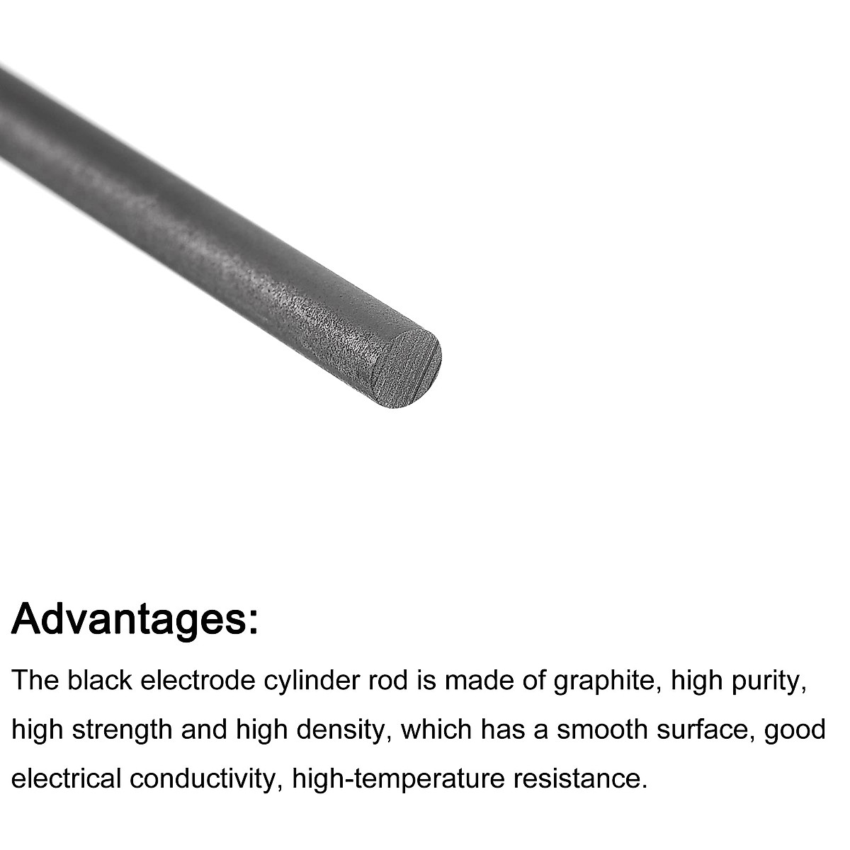 PATIKIL Graphite Rod Graphite Stirring Rod Cylinder Stick Carbon Rod 100x3mm Black for Electrode, Melting Casting, Crucibles, Pack of 10