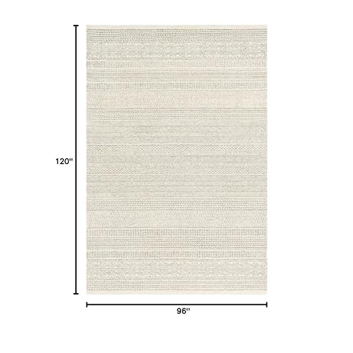 Mark&Day Wool Rugs, 8x10 Melun Global Medium Gray Area Rug, Beige Brown Carpet for Living Room, Bedroom or Kitchen (8' x 10')