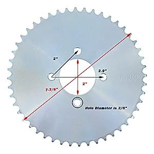 Go Kart Sprocket, 48 Tooth for #40/41/420 Chain, Sprocket for Go Carts & Mini Bikes