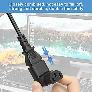 Vrllinking IEC C14 to C13 90 Degree Power Adapter for LCD Wall Mount TV/Computer Host/Monitor/Rice Cooker/Electric Kettle,10A PDU Plug, Up/Down Right Angled IEC Power Adapter (2 Pack/Black)