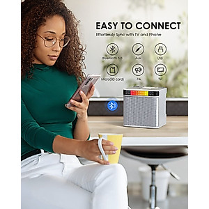 Karaoke Machine with 2 Wireless Microphones, FULLIFE 2024 3000mAh Portable Bluetooth Karaoke Speaker for Adults/Kids, PA System with RGB Light, Echo, Support TF/USB/AUX, Home Karaoke Set for Parties