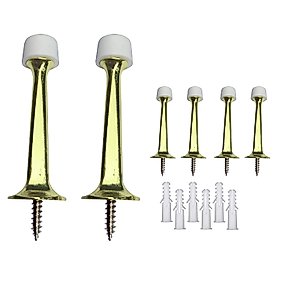 Door Stops,Door Stoppers for Wall,Door Stop for Bottom of Door, Heavy Duty Solid Rigid Door Stopper with Soft Rubber Tip, 3 in Doorstops Color Satin Brass/Gold,6 Pack