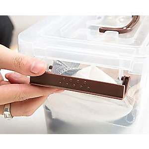 YYXB 8 Pack Plastic Storage Latch Bins, 4.5 Quart Clear Plastic Handle Box with Lids and Handle, Multi-Purpose, 4 Litre