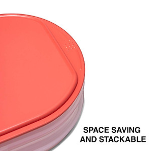 Tupperware Fridge Stackable Low 1pc - Pink, Modern Functional, 450ml