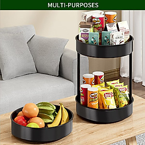 AKOLAFE 4 Pack 9 Inch Acrylic Lazy Susan Organizer Large Lazy Susan for Table 360-Degree Revolving Display Base Black Lazy Susan Turntable for Cabinet Kitchen Pantry Vanity Countertop