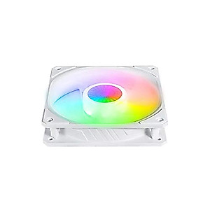 Cooler Master SickleFlow 120 ARGB Fan (White Edition) - 120mm Square Frame Fan, Air Balance Curve Blade Design, PWM Control for Computer Case & Liquid Radiator (SickleFlow 120 ARGB, White)