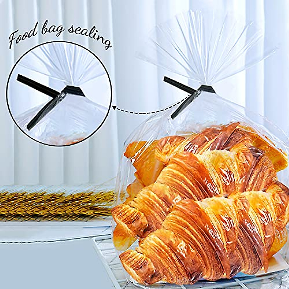 5" Cable Ties 100 Pcs Bag Twist Ties for Cord Twist Bread Ties Reusable Black Plastic Coated Ties Heavy Duty Wire Twist Ties for Household and Office Use