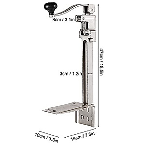 Commercial Can Opener Table Mounted, Manual Can Opener Heavy Duty Steel Industrial Bench Top Clamp Professional Bottle Tin Jar Opener for Kitchen Restaurant Hotel Bar