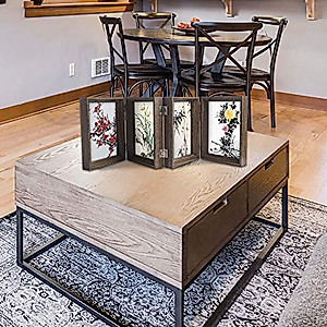 5x7 Hinged Picture Frames Beveled Wood Brown with Real Glass 4 Vertical Opening Family Lover Gift