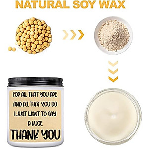 AharHora Vanilla Scented Candles for Mom, Thank You Candle Gifts for Women, Warm Gift for Thanksgiving Day Mother's Day Appreciation Gift, Funny Gift Candle for Women Men Family Mom Friend Coworkers