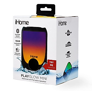 iHome Bluetooth Portable Color Changing iP67 Waterproof, Floatable Bluetooth Speaker with Mega Battery, Rechargeable Speaker