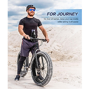 FODSPORTS Motorcycle ATV Cup Holder, Upgraded Motorcycle Drink Holder with 0.5-1.57" Metal Clamp, Universal Water Bottle Holder for Bike Scooter Boat Stroller Golf Push Cart Wheelchair Tractor