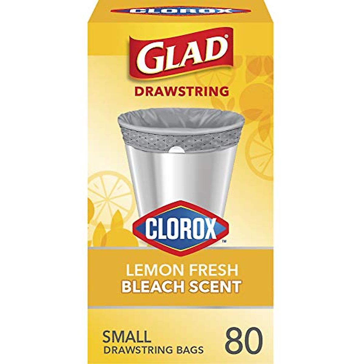 GLAD Small Kitchen Trash Bags, - 4 Gallon Trash Bag for Kitchen, Lemon Fresh Bleach Scent, Odor Eliminator, Leak Protection, 80 Count