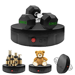 ZLMONDEE 220LB Motorized Rotating Display Stand Remote Control, 360 Degree Electric Rotating Turntable for Photography Products Display or Cake Display, Jewelry, 3D Models (Black)