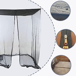 Garden Netting Patio Net for 3 Person Swing Chair, Waterproof Top Cloth Mesh Netting with Zipper,Breathable Roof Tent, Rectangle Outdoor Screen Tent