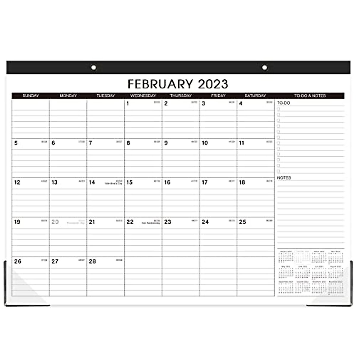 Desk Calendar 2023-2024 - Large Desk Calendar 2023-2024, Jan 2023 - Jun 2024, 17" x 12", Large Ruled Blocks, Desk Calendar with Tear Off Design, 2 Corner Protectors & 2 Hanging Hooks