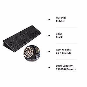 Mophorn Rubber Curb Ramp 3.7" Height, 39.4" Length Driveway Ramp for The Curb,15 Ton Heavy Duty Sidewalk Curb Ramp for Forklifts Trucks Buses (Please Check The Upgrade Product Images on Details Page)