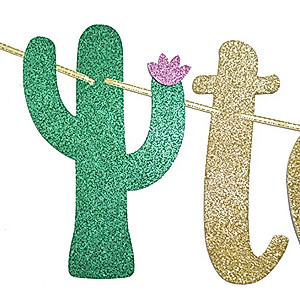 Taco Bout A Baby Gold Glitter Banner Sign Garland for Mexican Fiesta Themed Baby Shower Party Decorations Supplies Cursive Bunting Photo Booth Props