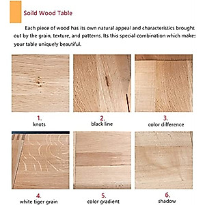 Farmhouse Soild Wood Dining Table BIGMAII Mid-Century Modern Oval Dinette Table Rustic Wooden Kitchen Table with Double Pedestal for Dining Room - 70.9”