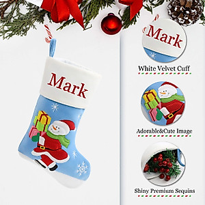 18'' Personalized Customization Christmas Stockings, Embroidery Technology, Christmas Home Decorations Gifts for Family, Free Standard Shipping Receiving within 14 Days (Snowman)