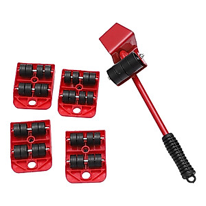 Generic Adjustable Furniture Lifter | Portable Furniture Lifter | Furniture Lifting Tool | Furniture Move Roller Tools with 4 Wheels for Easily Redesign and Rearrange Living Space, five piece set