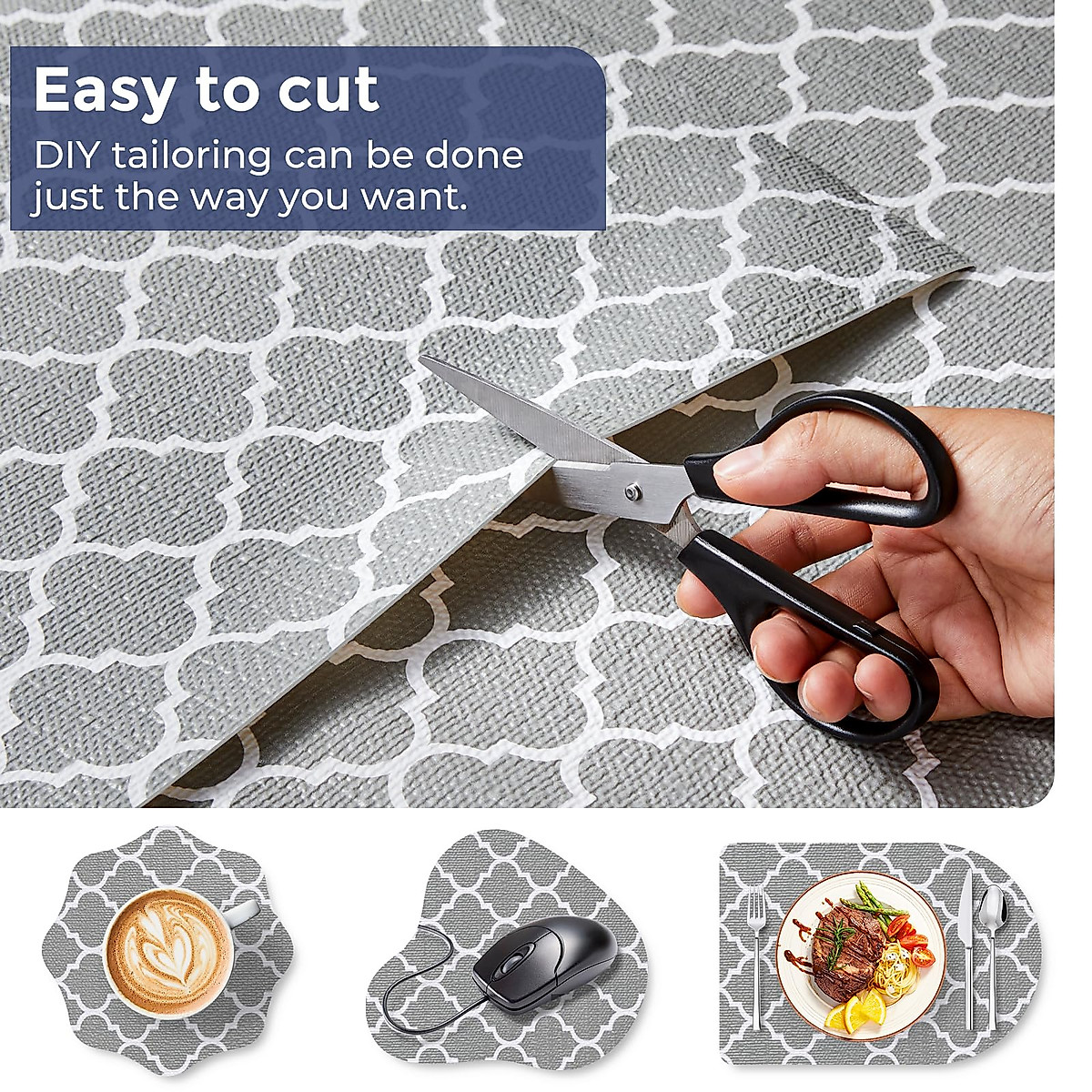 Coavas Drawer and Shelf Liner Non-Adhesive Cabinet Liners Strong Non-Slip Durable Waterproof Shelf Liner for Kitchen Shelves, Cupboard, Desks, Grey, 12 in X 10 FT