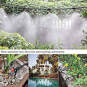 Drip Irrigation Kit, 100ft/30M Garden Watering Automatic System - Micro DIY Irrigation Tubing Kits, Blank Distribution Hose Atomizing Nozzles Drippers for Plants Flower Bed, Patio, Lawn