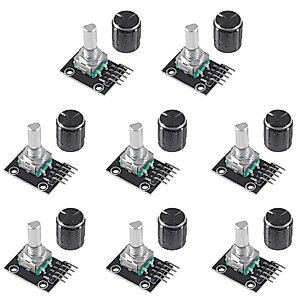 MELIFE 8pcs KY-040 Rotary Encoder Module Brick Sensor Development Board with Knob Cap DIY Kit for KY-040