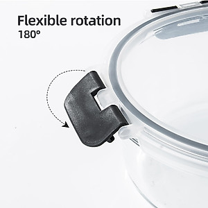 HAKEEMI 12 Pack Glass Storage Containers with Lids, Glass Meal Prep Containers Set, Airtight Food Storage Containers, Grey