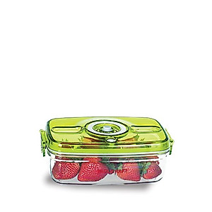 Vacucraft Plastic Food Storage Containers with Airtight Lids - Rectangle Food Storage Containers with Lids - Great for Vegatables, Fruits and Meats - Keeps Food Fresh - Vacuum Seal Containers for Food